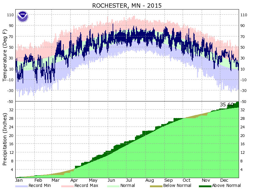 Rochester 2015 Climate Summary
