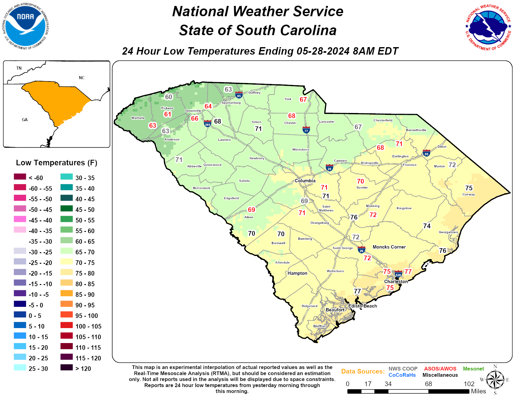 South Carolina Statewide Forecast Maps