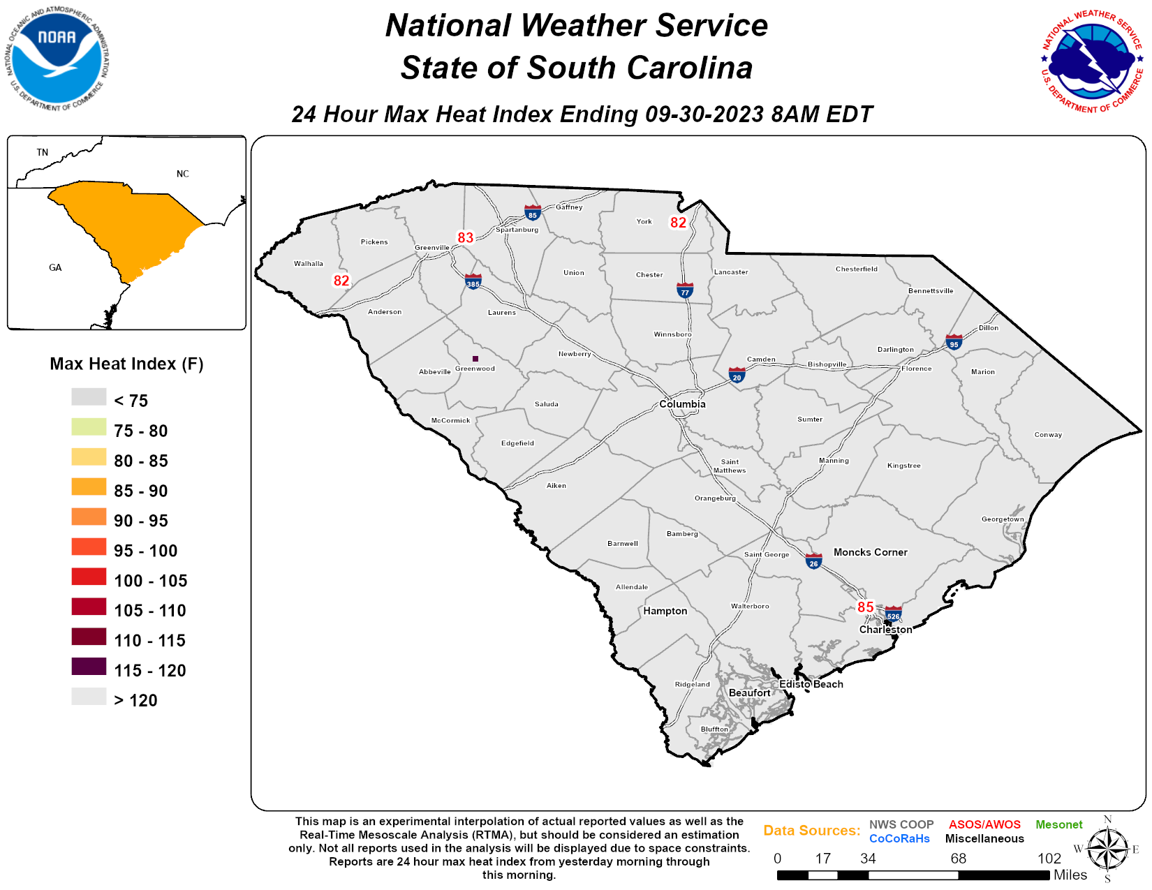 South Carolina Statewide Forecast Maps