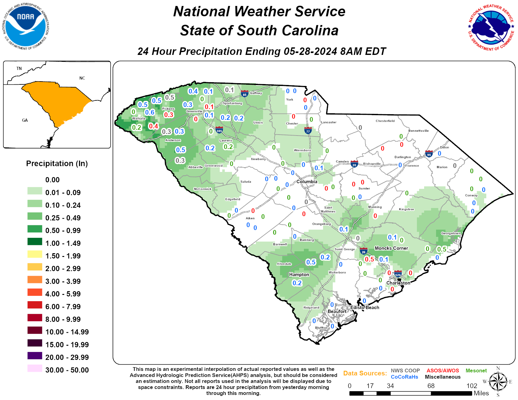 South Carolina Statewide Forecast Maps