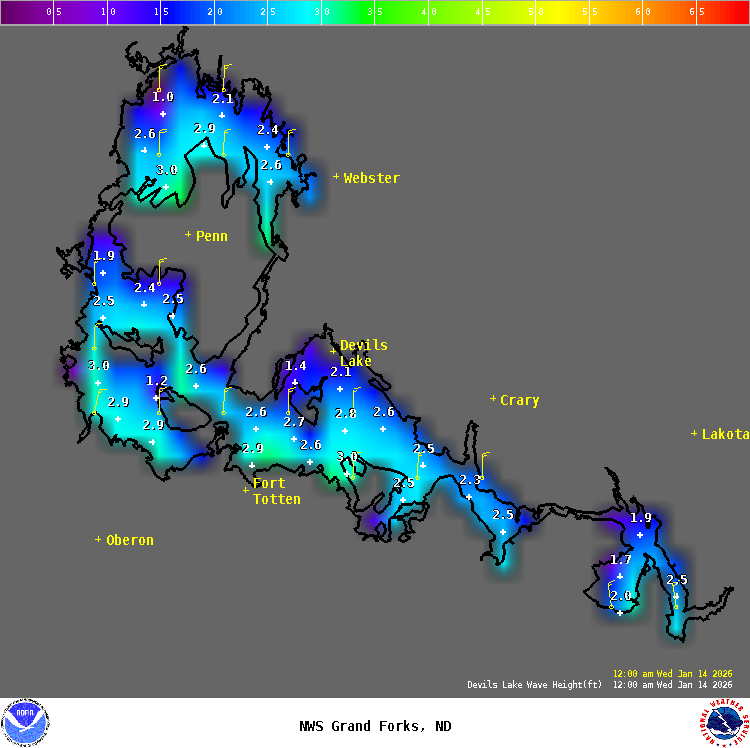 Devils Lake Wave Forecast