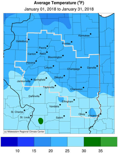 January Climate Summary for Central & SE IL