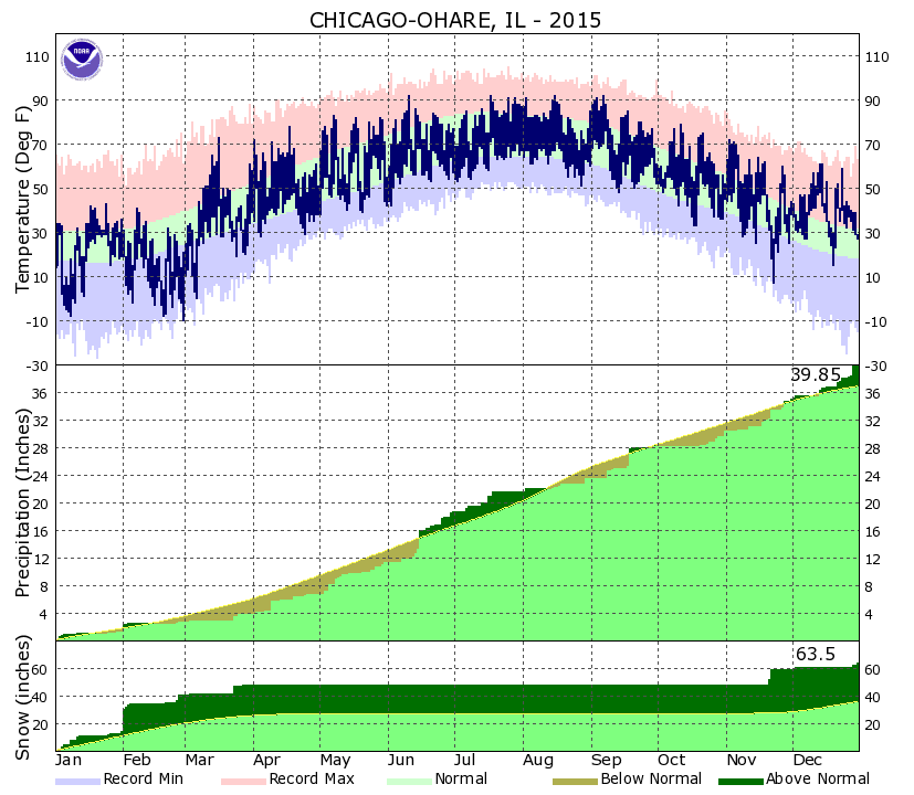 The year in weather: Chicago's temps, precip and snowfall for 2015 ...