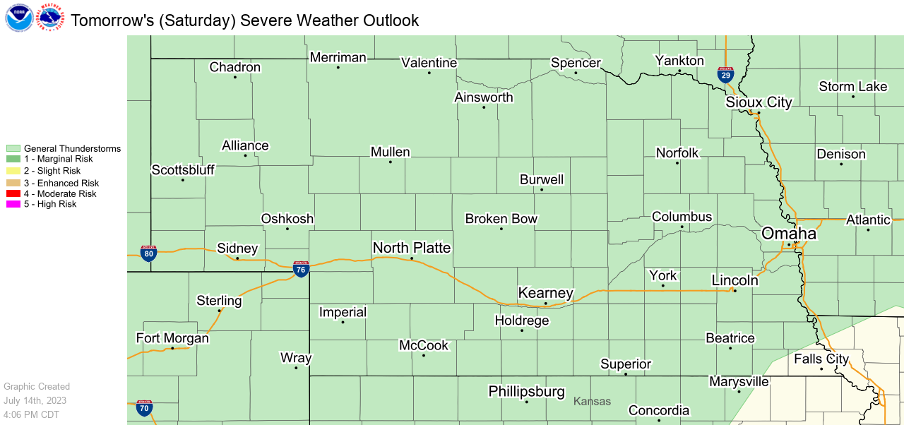 Nebraska State Weather Graphics