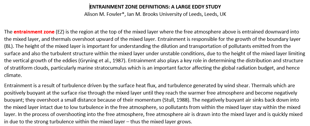 Planetary Boundary Layer